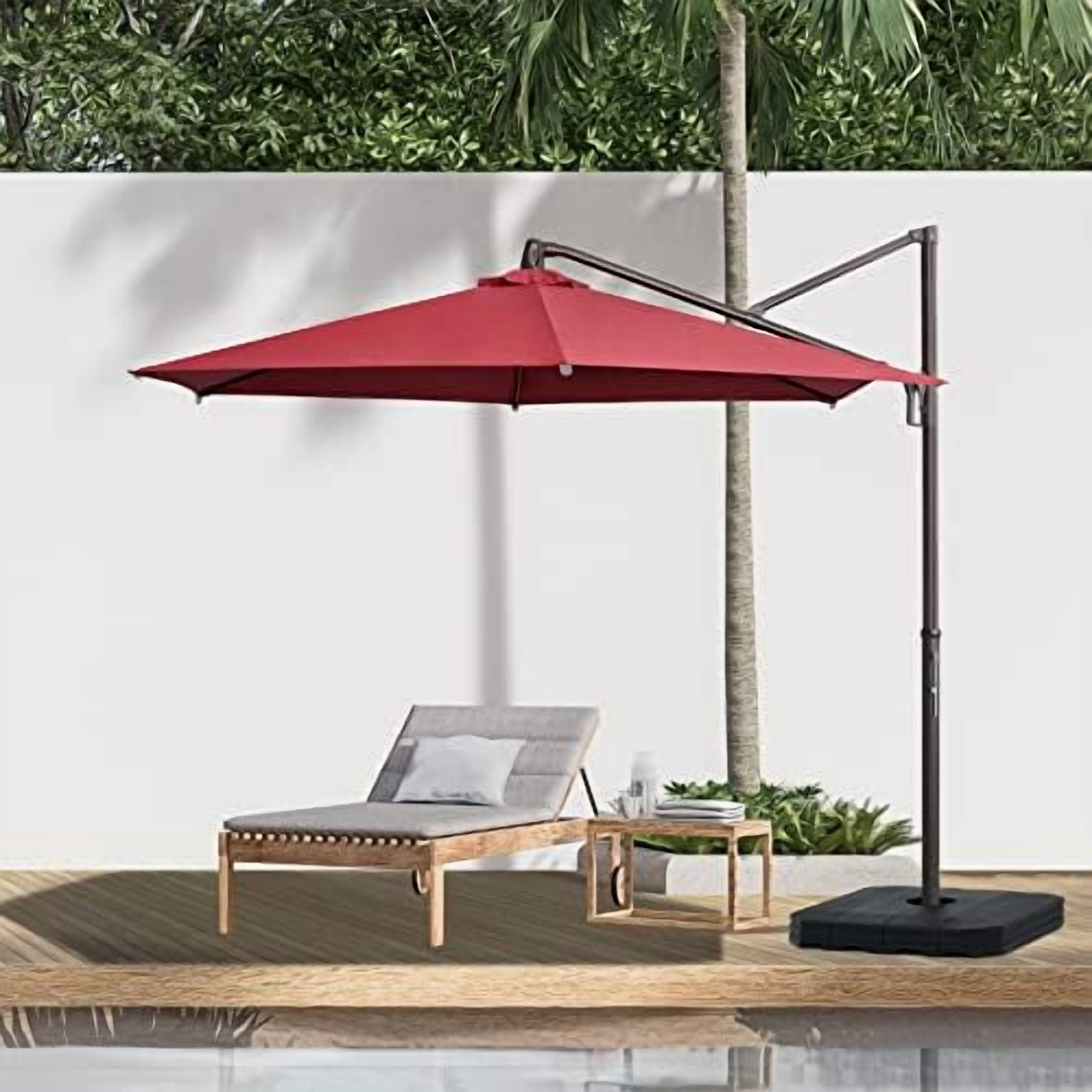 10ft Deluxe Cantilever Umbrella, Offset Umbrella with 360° Rotation, 3 ...