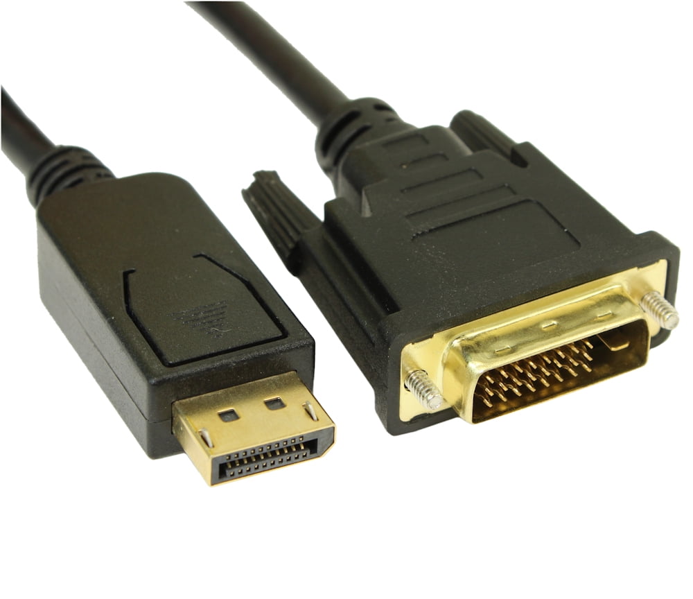 10ft DisplayPort to DVI Cable 28AWG Gold Plated, Black - Walmart.com