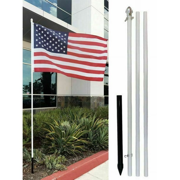10ft Flag Pole In Ground Pole Pole & Stake Kit Outdoor Flag Pole White ...