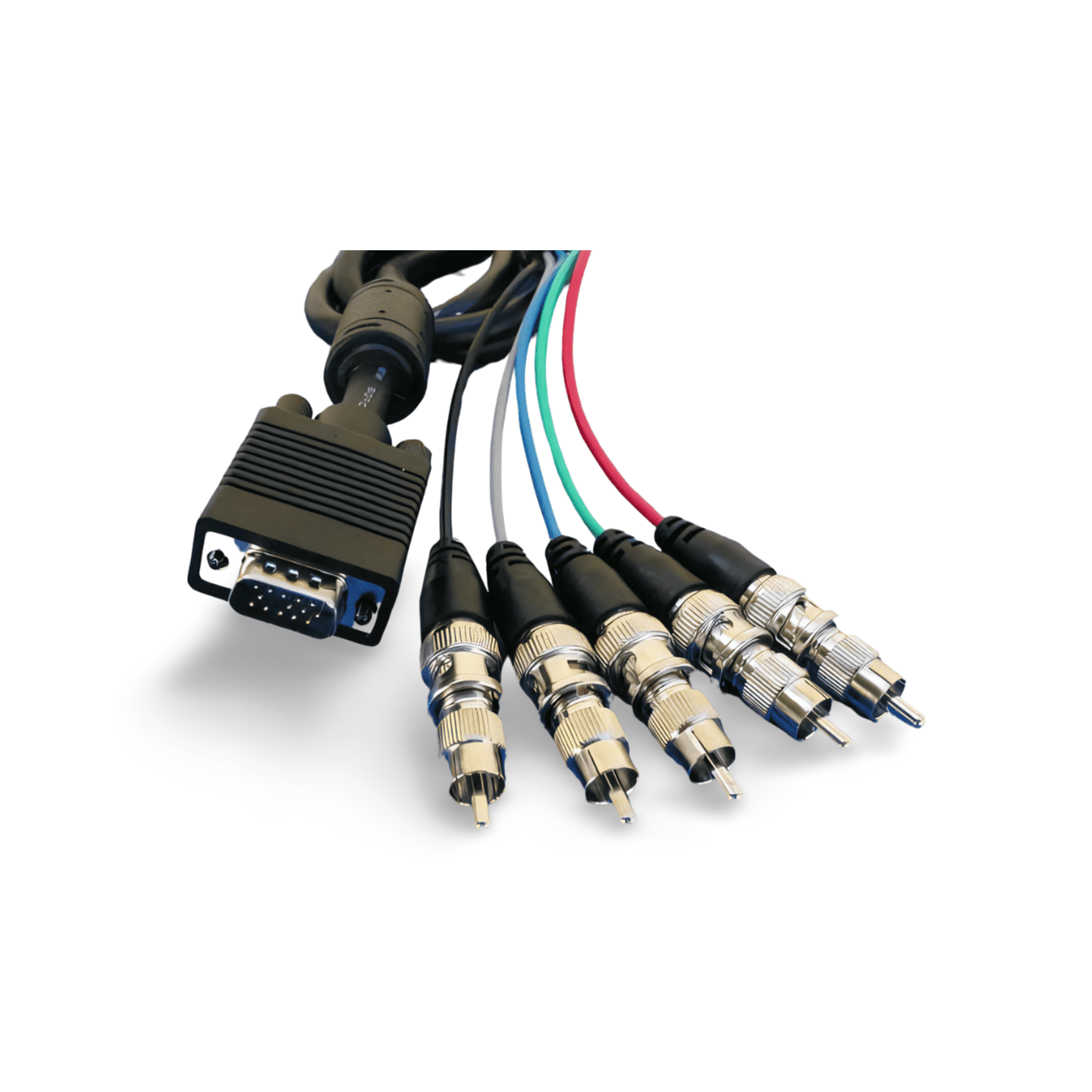 10ft HDTV 5 RCABNC Triple Shielded RGBHV Breakout Cable - Black ...