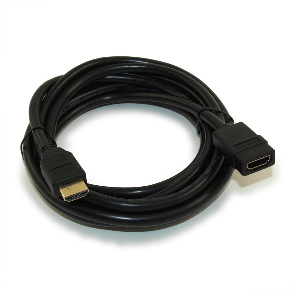 10ft HIGH-SPEED HDMI w/Ethernet 28 AWG EXTENSION (M/F) Cable,Gold ...