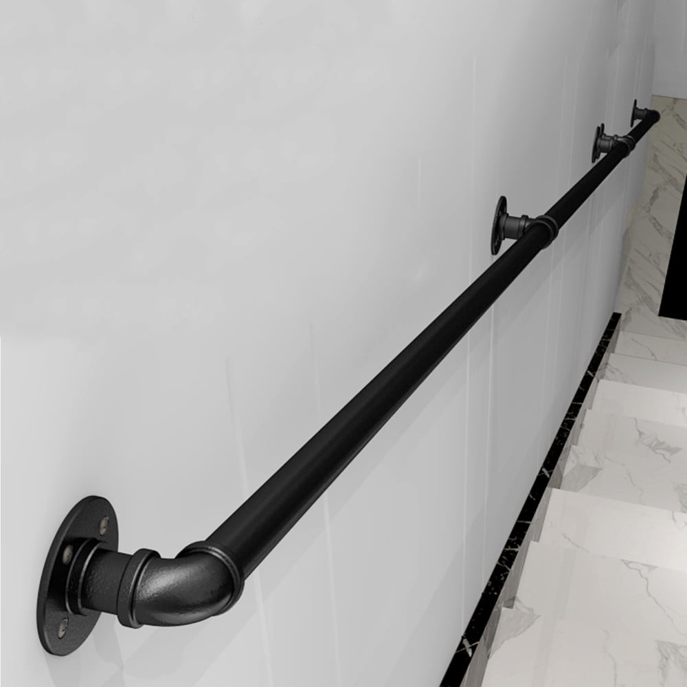 10ft Handrail for Stairs Steps Railing , Indoor Outdoor Iron Pipes ...