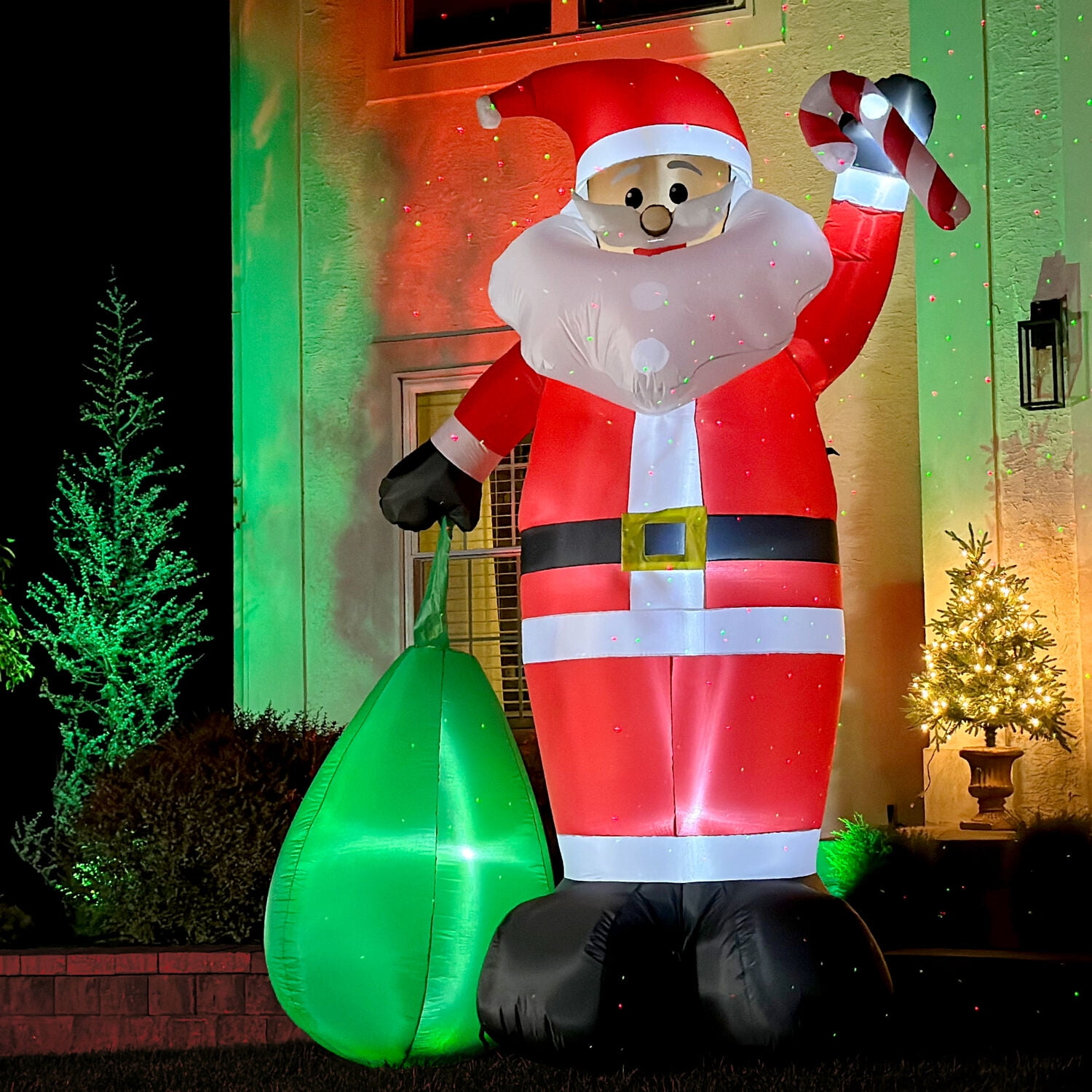 Fraser Hill Farm 10ft Inflatable Santa Holding Sack - Walmart.com