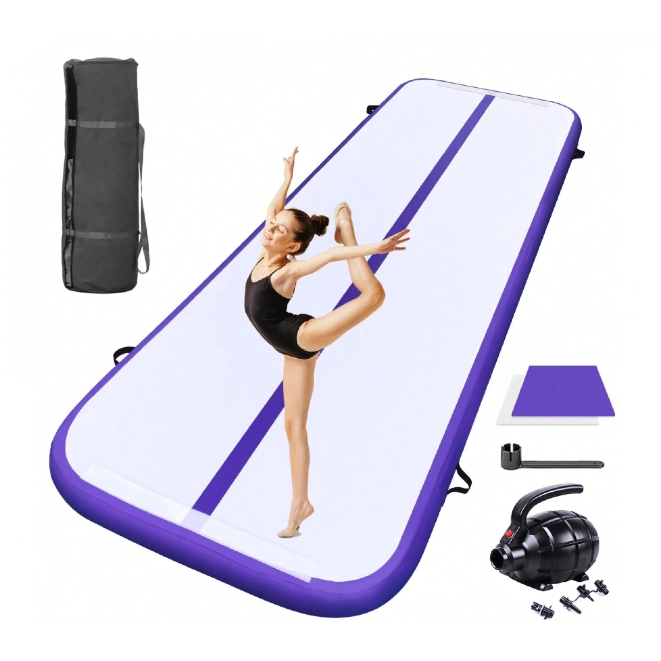 10ft Inflatable Air Gymnastics Mat Purple Track Tumbling Mats With ...