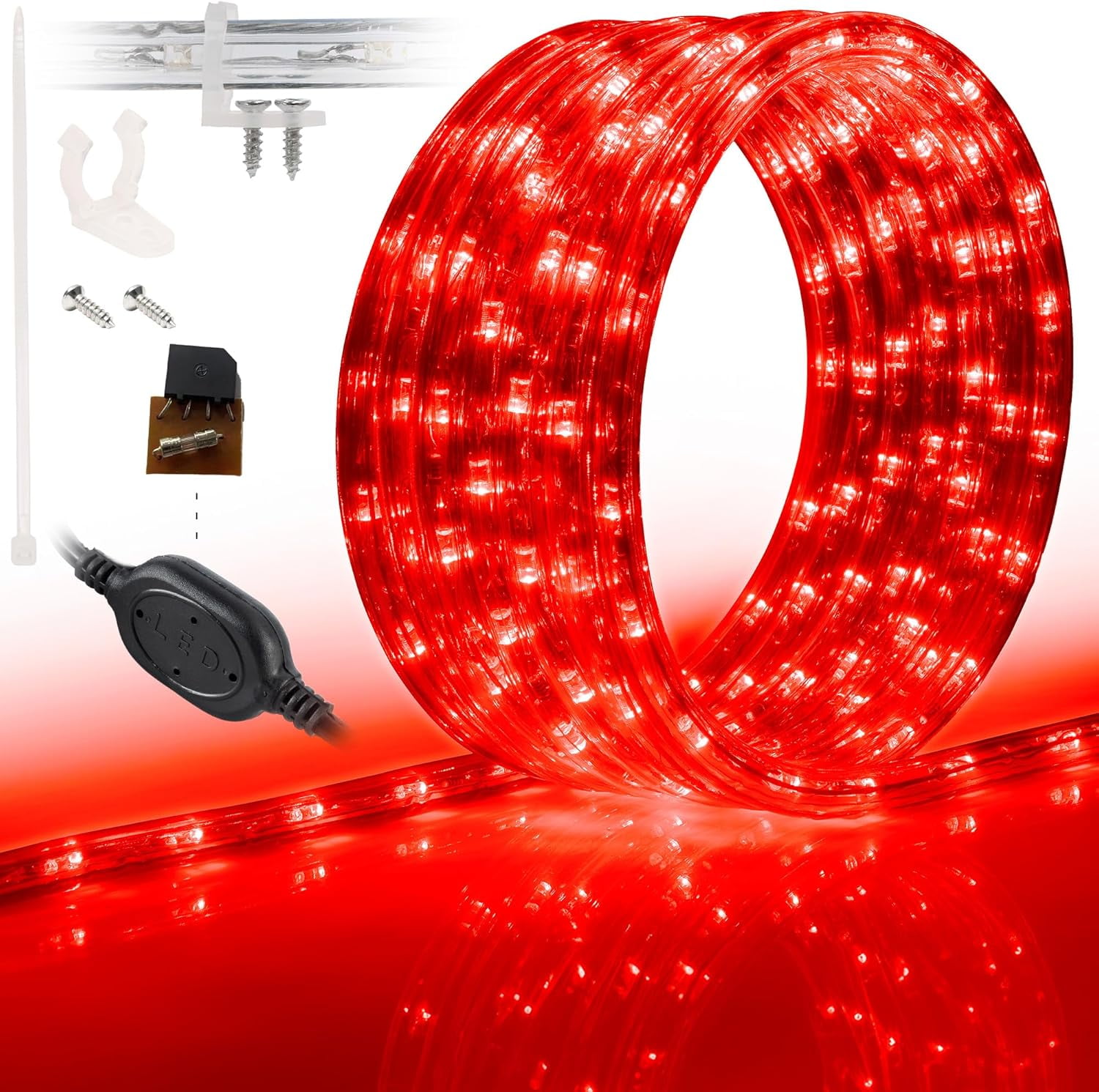 10ft LED Outside Rope Lights, Waterproof Permanent Outdoor Certified ...