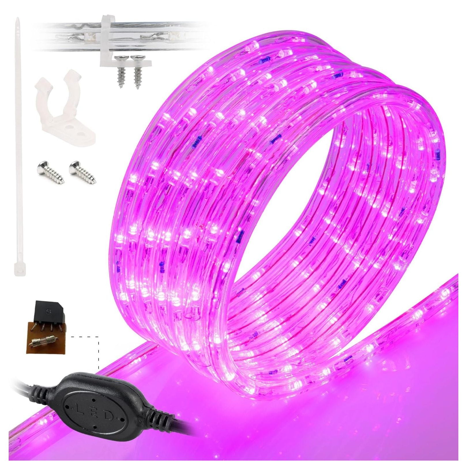 10ft LED Rope Lights, Connectable Outdoor Permanent Waterproof Accent ...