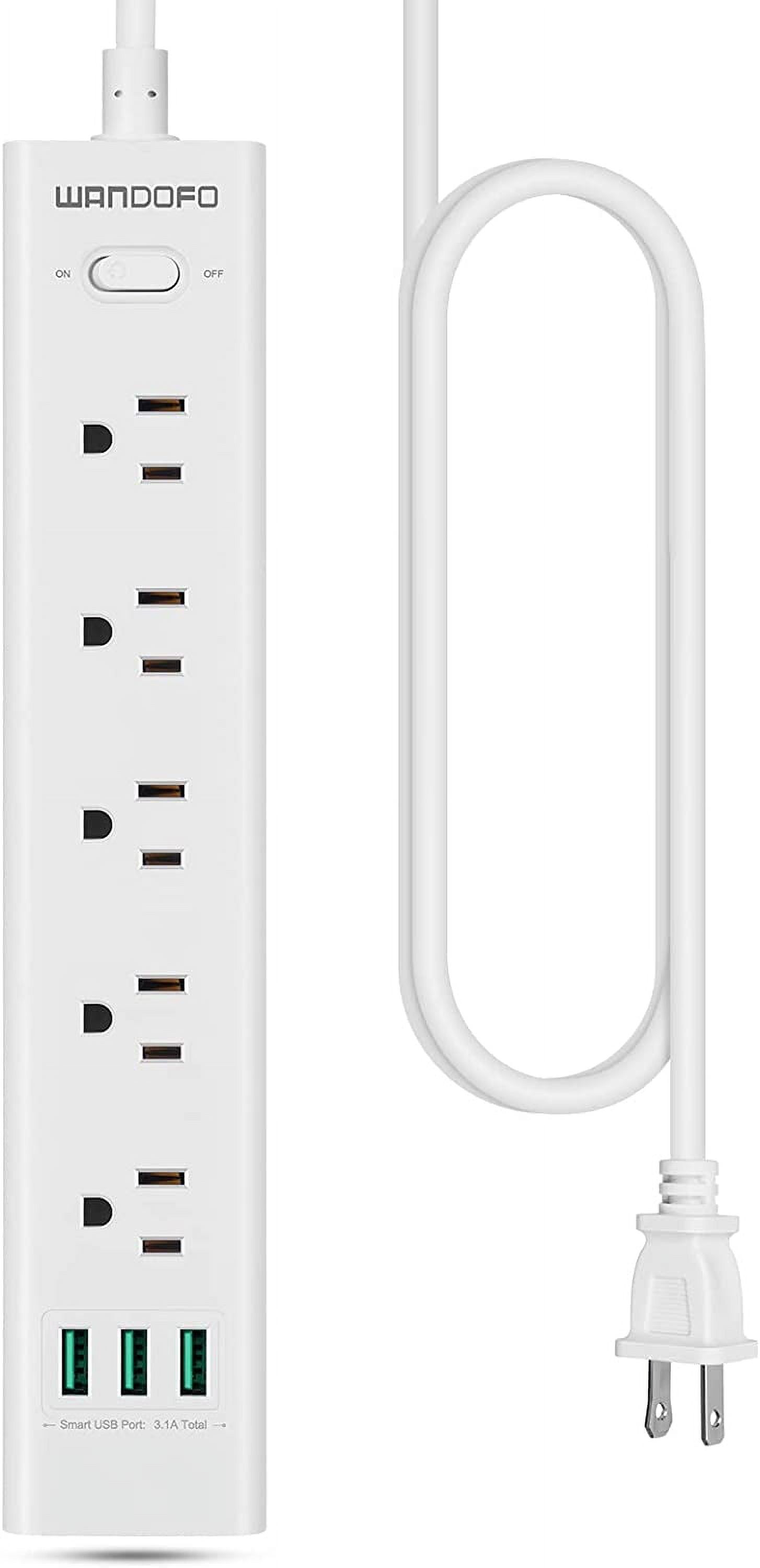 10ft Long Polarized 2 Prong Power Strip, 2 Prong to 3 Prong Outlet ...
