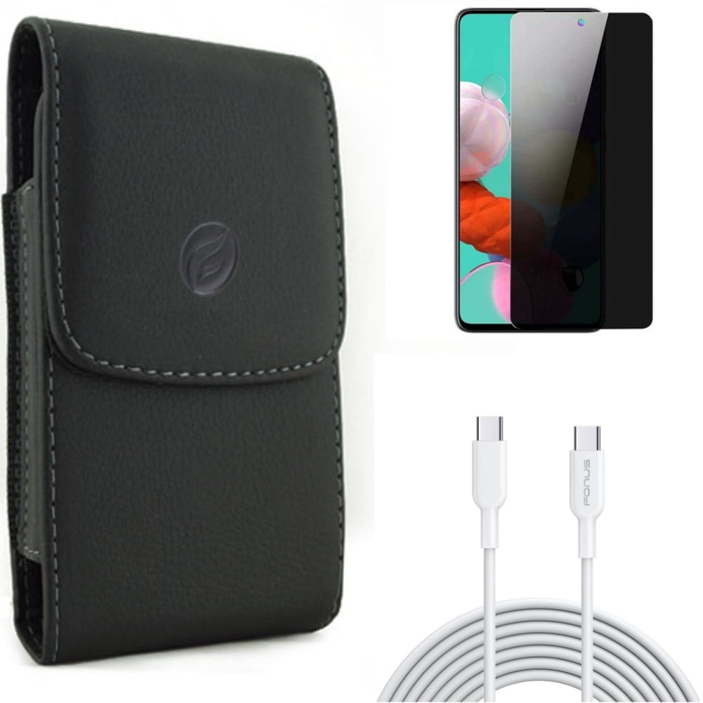 10ft Long Type-C Cable & Case Belt Clip & Privacy Screen Protector for ...