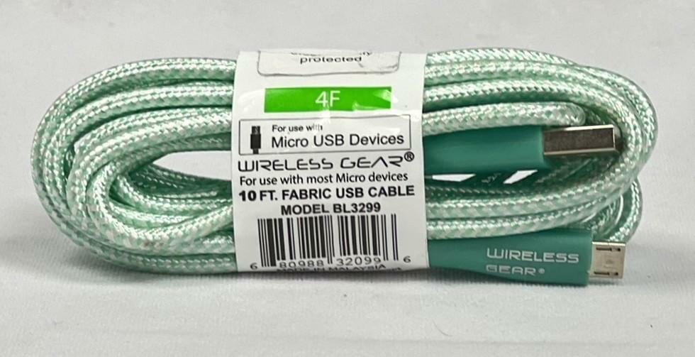 10ft Micro USB Cable – Charge & Sync - Green - Walmart.com