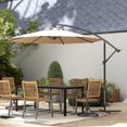10ft Offset Cantilever Patio Umbrella, Heavy-Duty Metal Frame with 8 ...