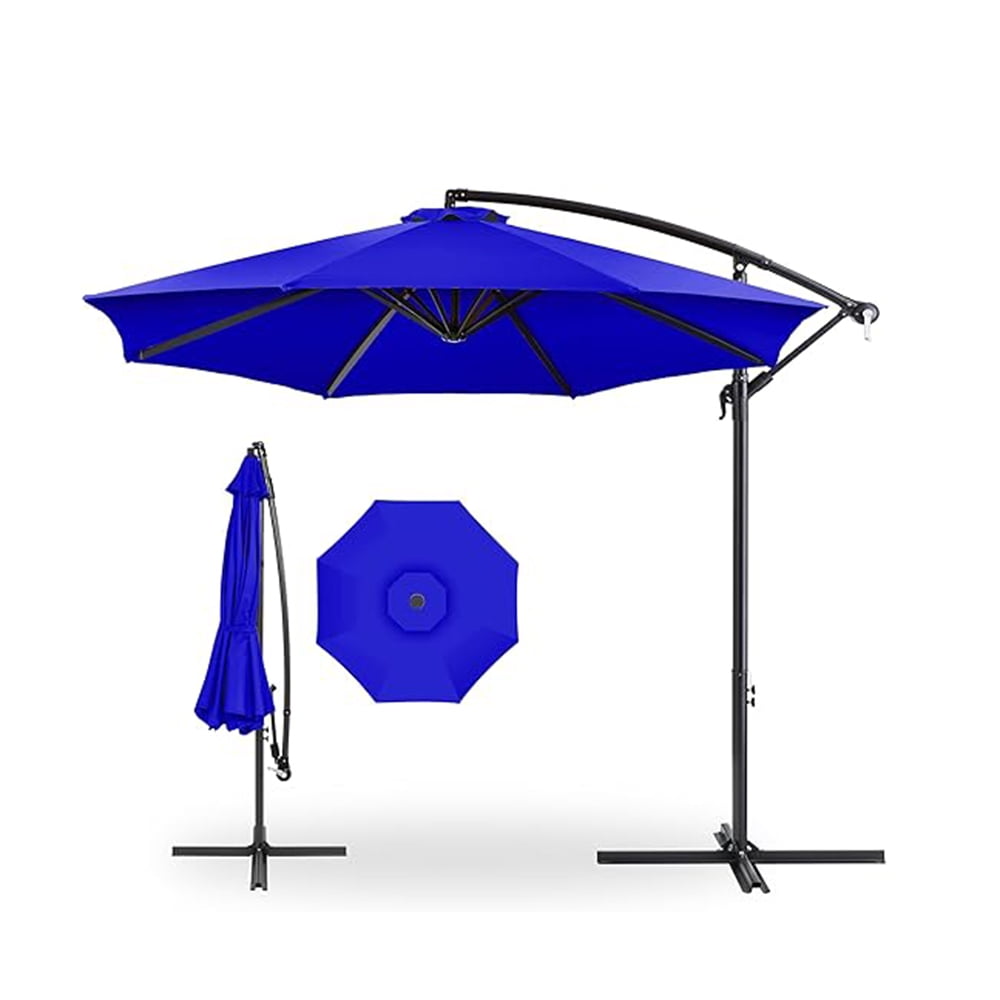 10ft Offset Hanging Market Patio Umbrella with Easy Tilt Adjustment, 8 ...