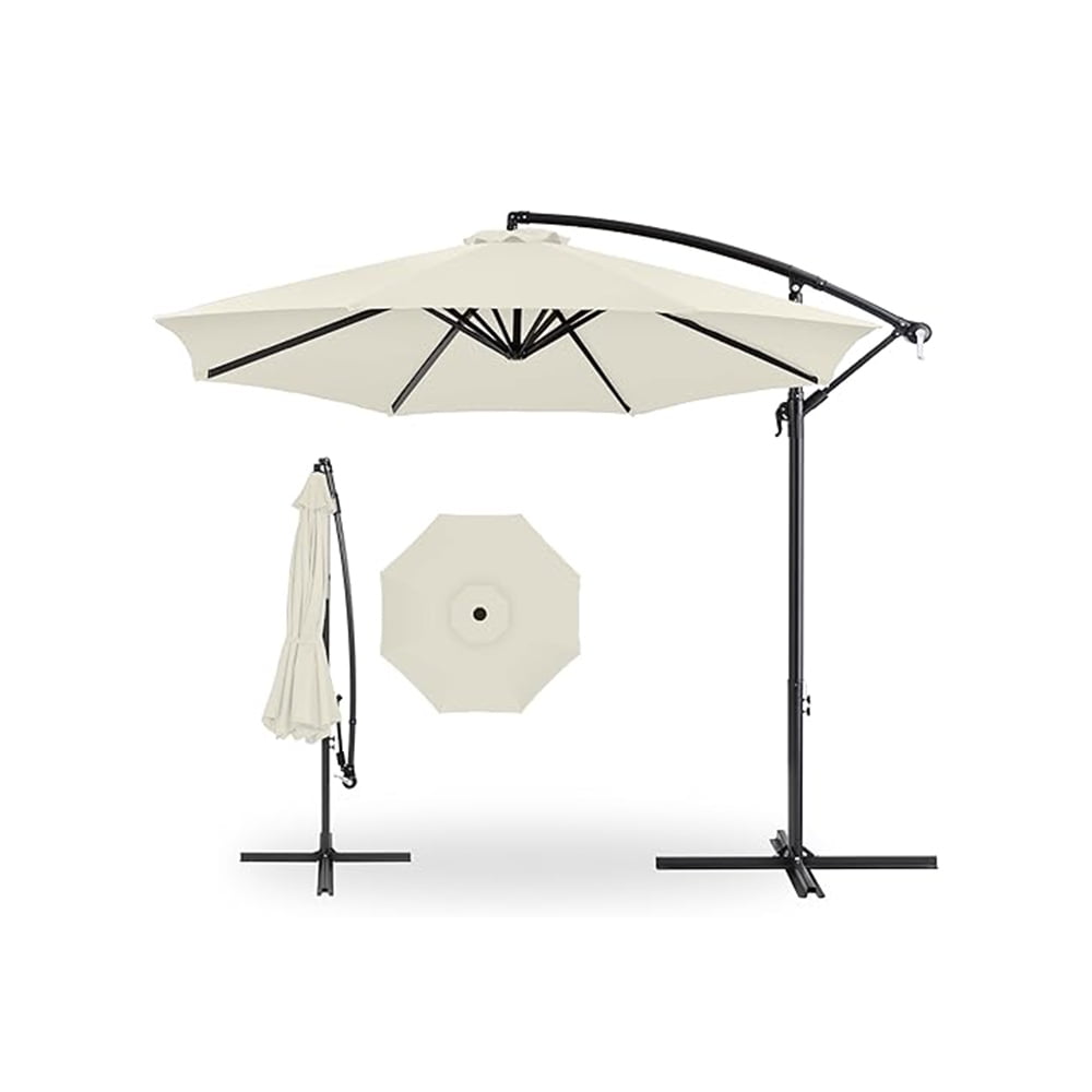 10ft Offset Hanging Market Patio Umbrella with Easy Tilt Adjustment ...