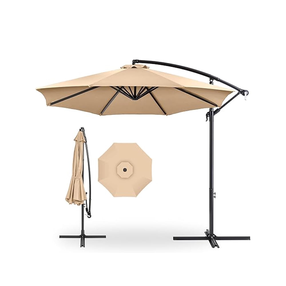 10ft Offset Hanging Market Patio Umbrella with Easy Tilt Adjustment ...