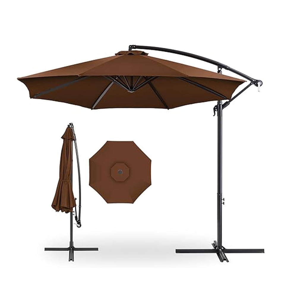 10ft Offset Hanging Market Patio Umbrella w/Easy Tilt Adjustment ...
