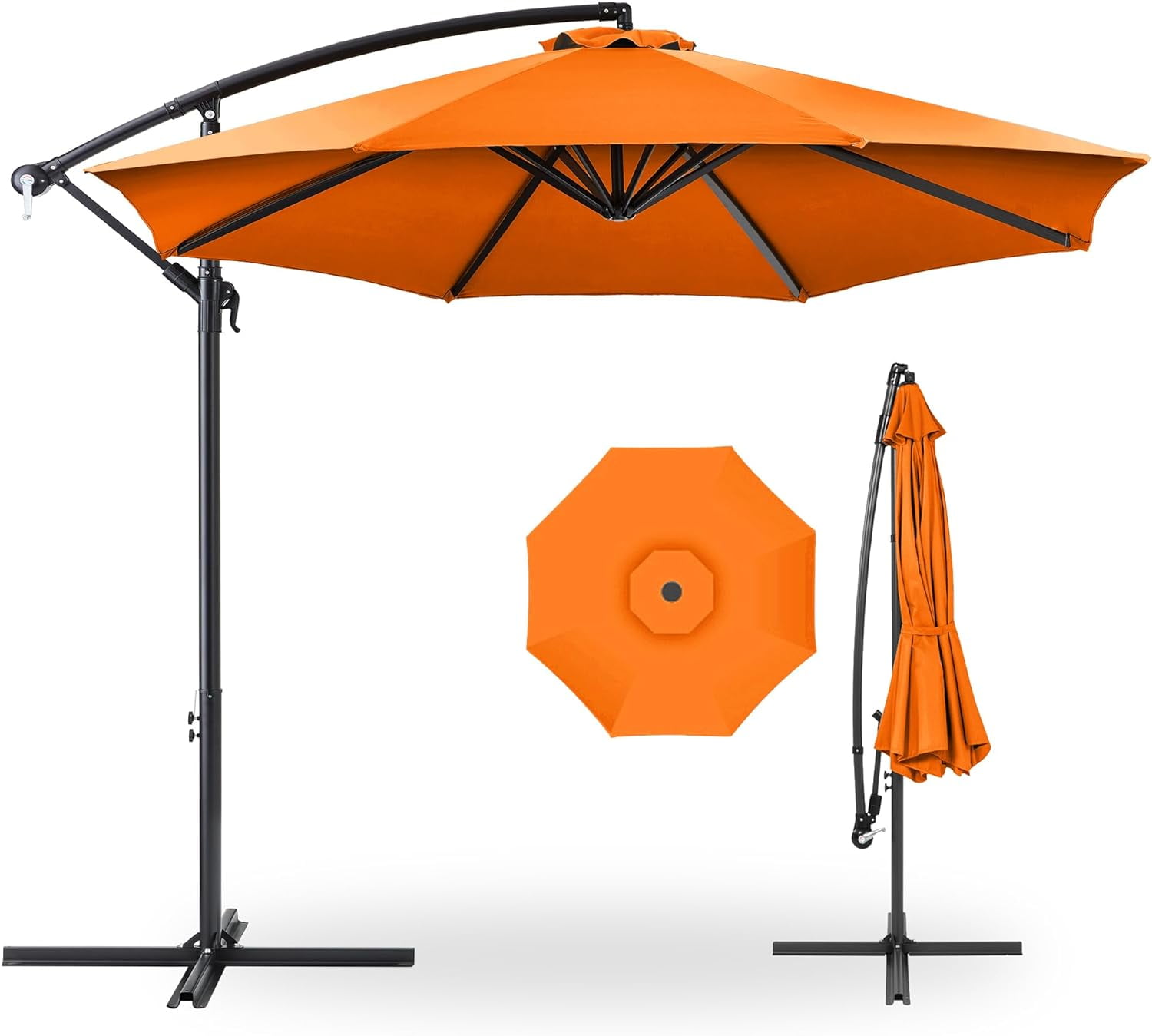 10ft Offset Hanging Market Patio Umbrella w/Easy Tilt Adjustment ...