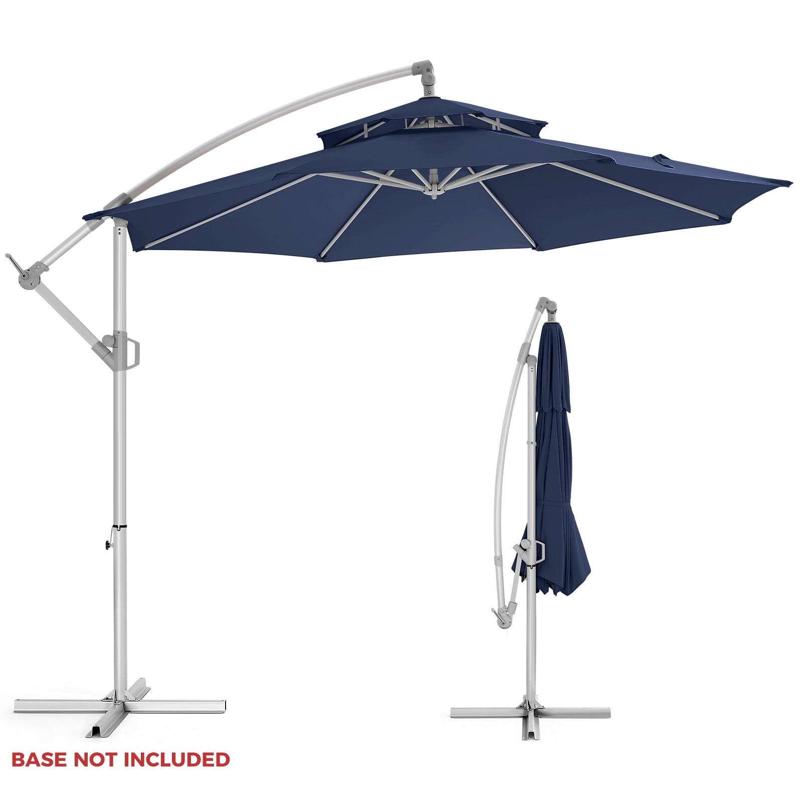10ft Offset Hanging Market Patio Umbrella with Easy Tilt Adjustment ...