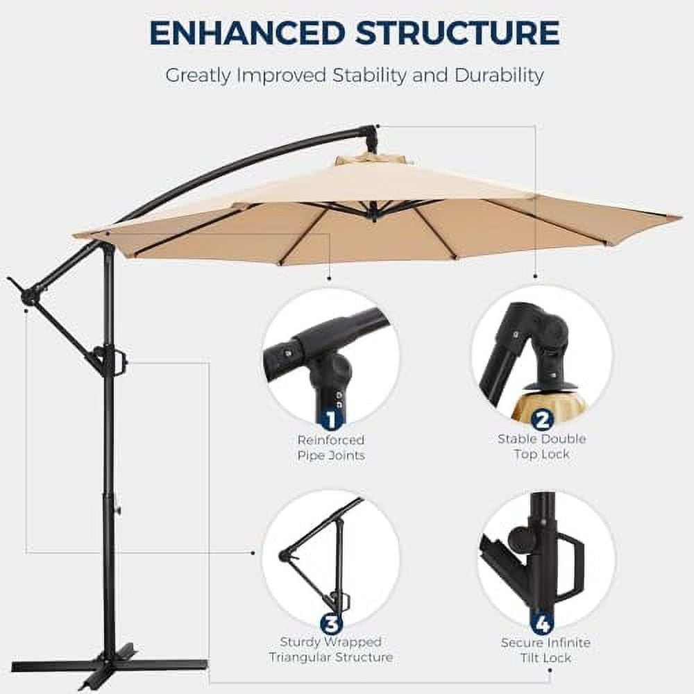 10ft Offset Patio Umbrella - Offset Hanging Cantilever Patio Outdoor ...