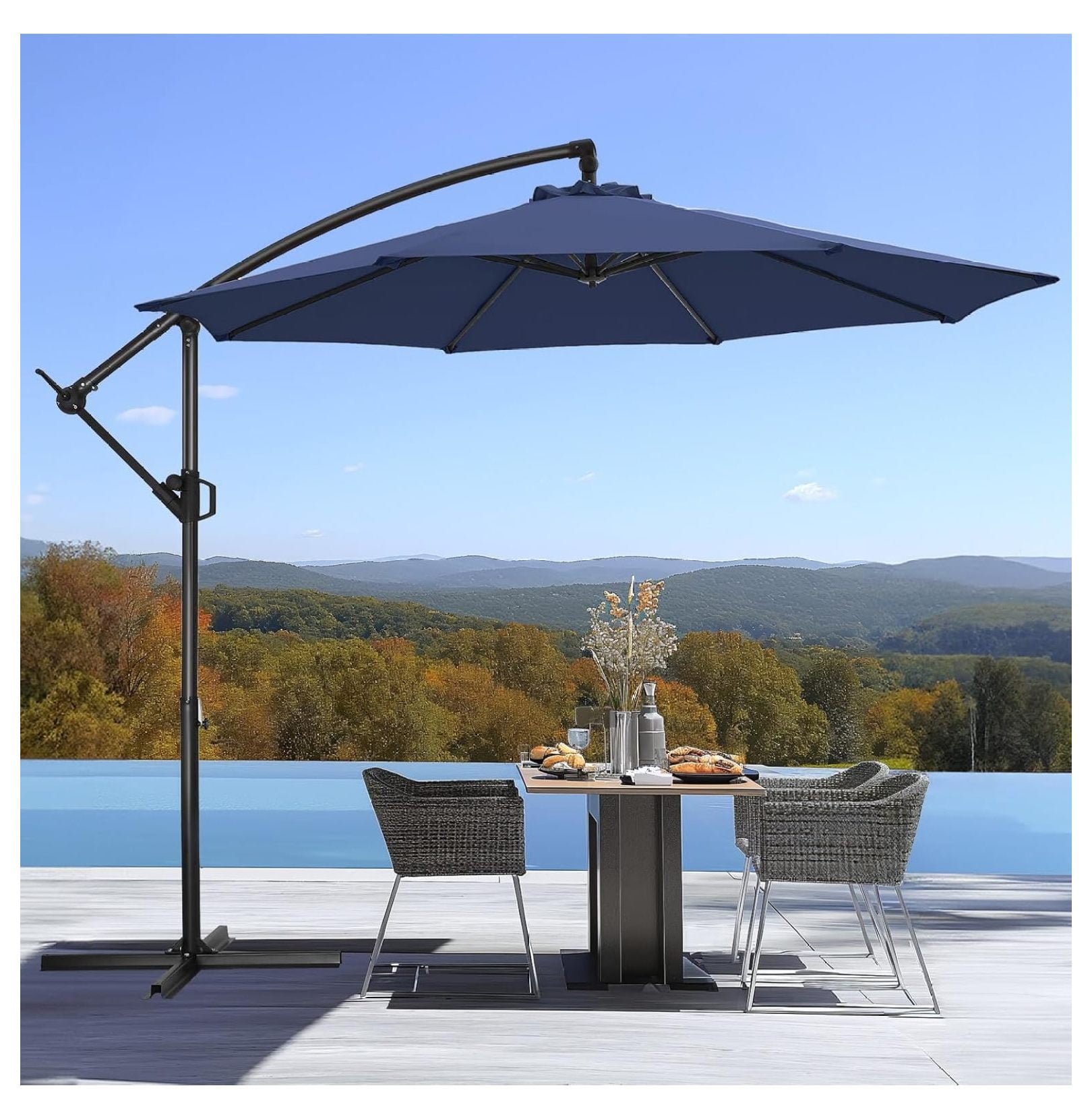 10ft Offset Patio Umbrella - Offset Hanging Cantilever Patio Outdoor ...