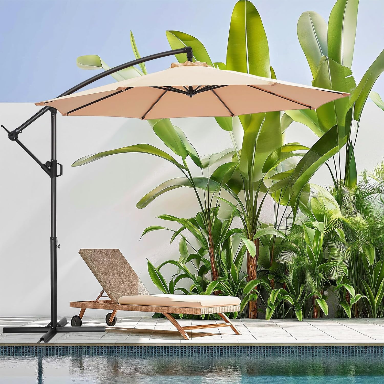 10ft Offset Patio Umbrella - Offset Hanging Cantilever Patio Outdoor ...