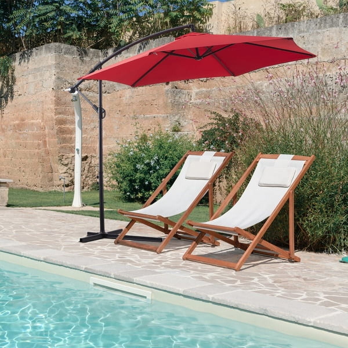 10ft Outdoor Cantilever Umbrella, Offset Patio Sun Shade with UV50 ...