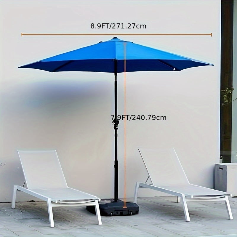 10ft Outdoor Patio Umbrella with 8 Ribs, 73.2 sq.ft Shade, Adjustable ...