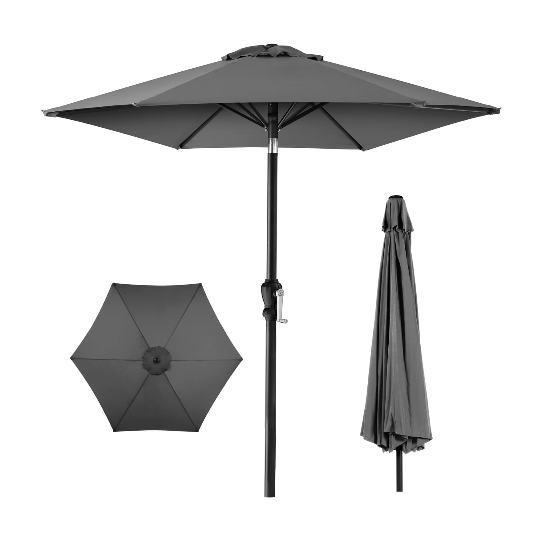 10ft Outdoor Steel Polyester Market Patio Umbrella with Steel Frame ...