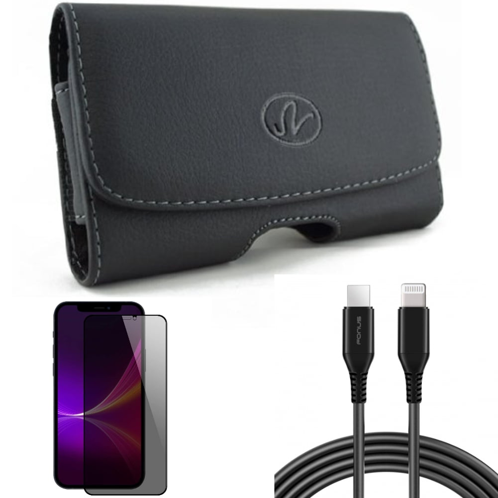 10ft PD Cable & Privacy Screen Protector & Case Belt Clip for iPhone 13 ...