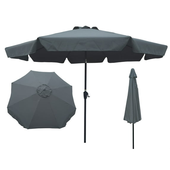 10ft Patio Umbrella, Outdoor Garden Umbrellas with Crank & Push Button ...