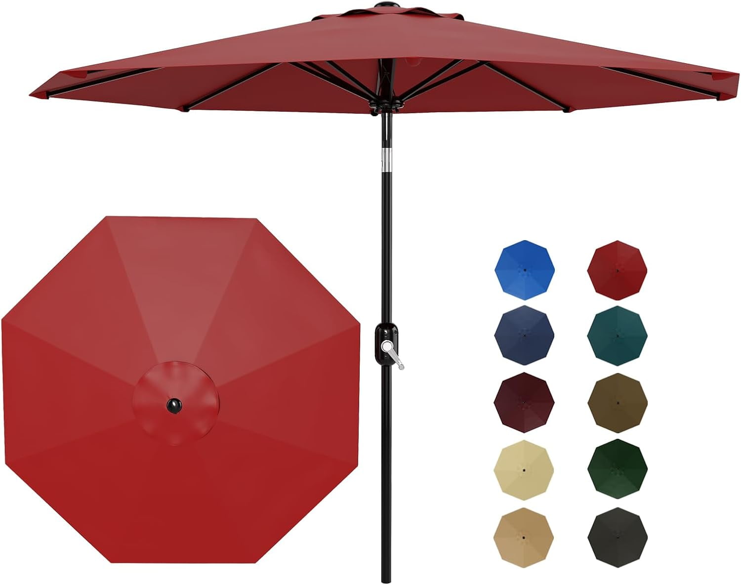 10ft Patio Umbrella, Table Umbrella Outdoor Patio with Crank Lift ...