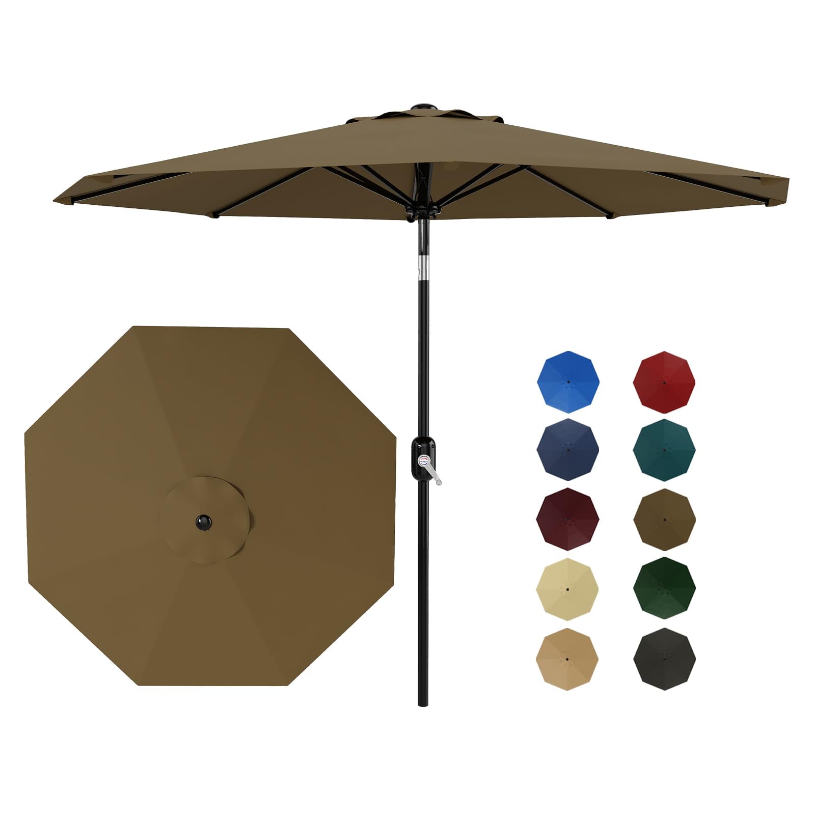 10ft Patio Umbrella, Table Umbrella Outdoor Patio with Crank Lift ...