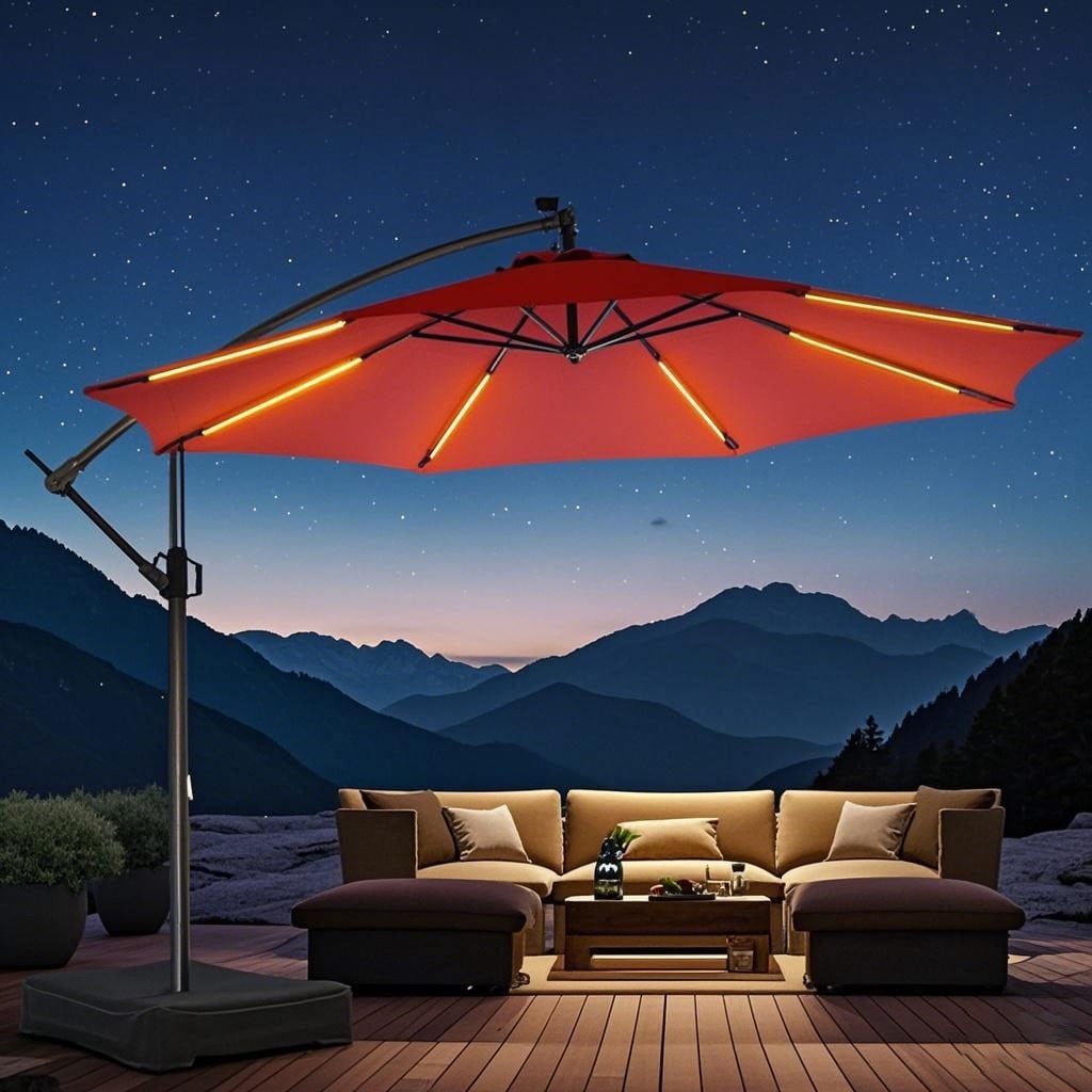 10ft Patio Umbrellas Offset，Outdoor Umbrella Cantilever Hanging ...