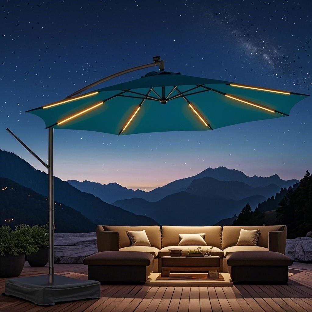 10ft Patio Umbrellas Offset，Outdoor Umbrella Cantilever Hanging ...