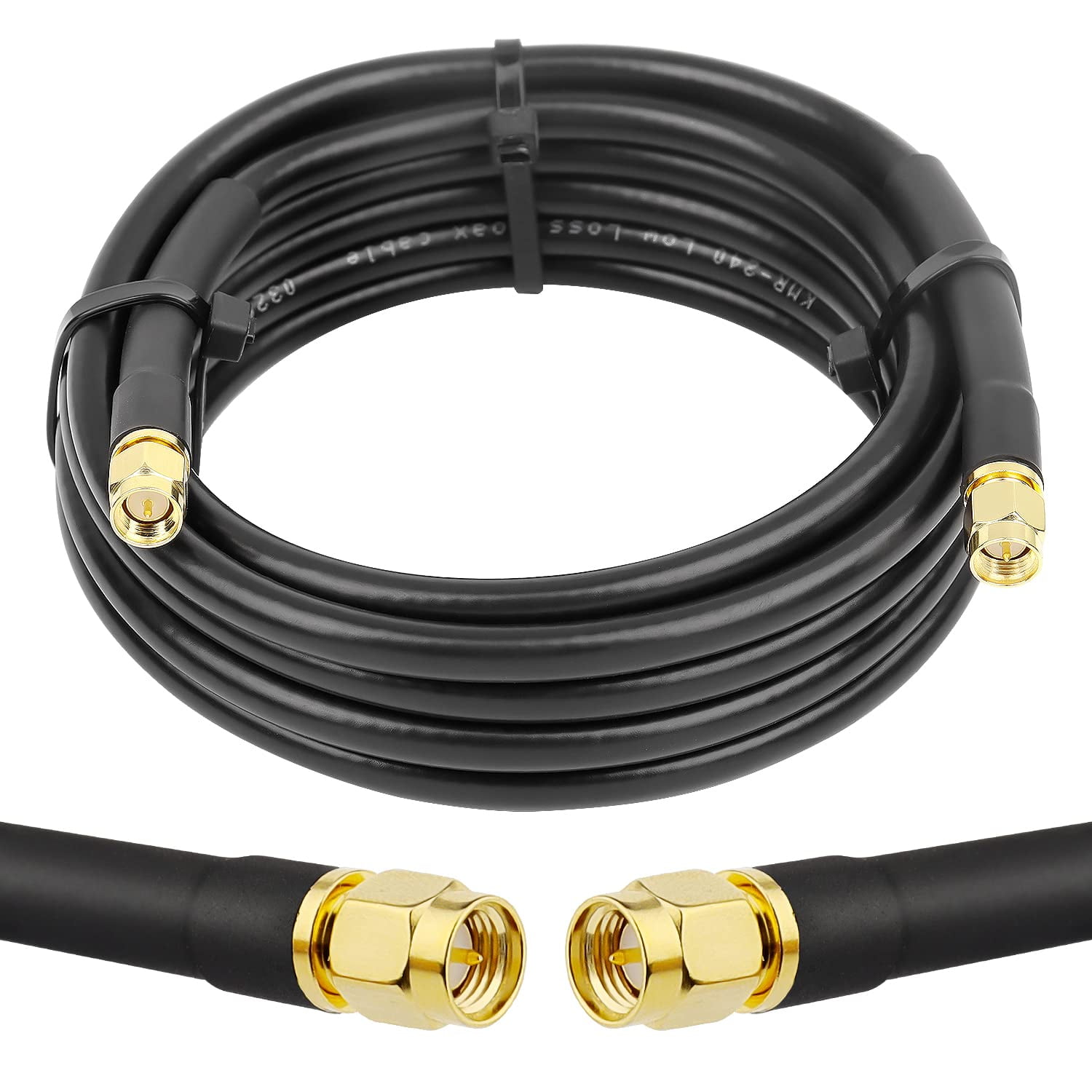 10ft SMA Male to SMA Male Coaxial Cable 50 Ohm KMR240 Coax Cable Ultra ...
