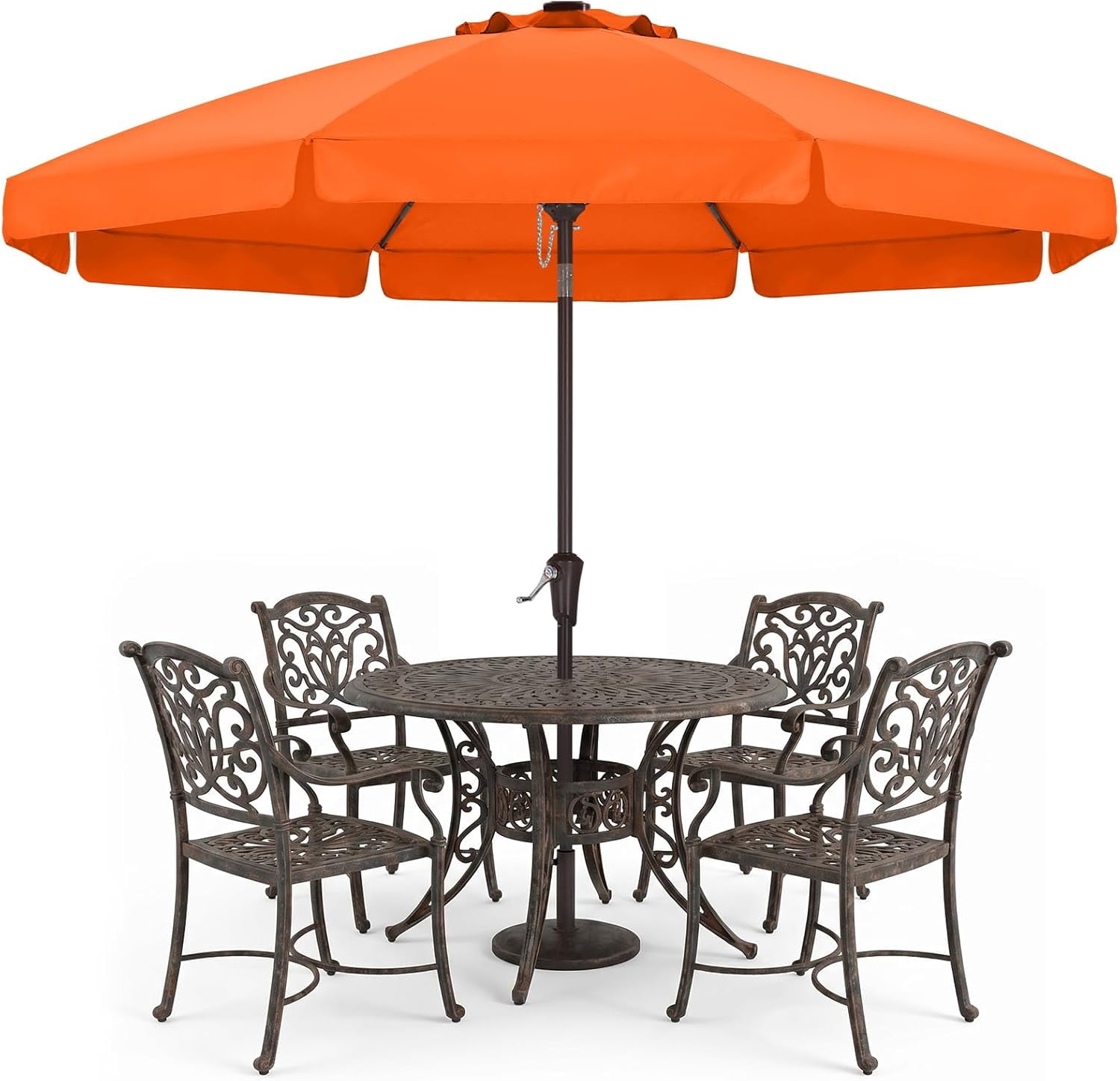 10ft Scalloped Patio Umbrella, Outdoor Table Umbrella with Tilt and ...
