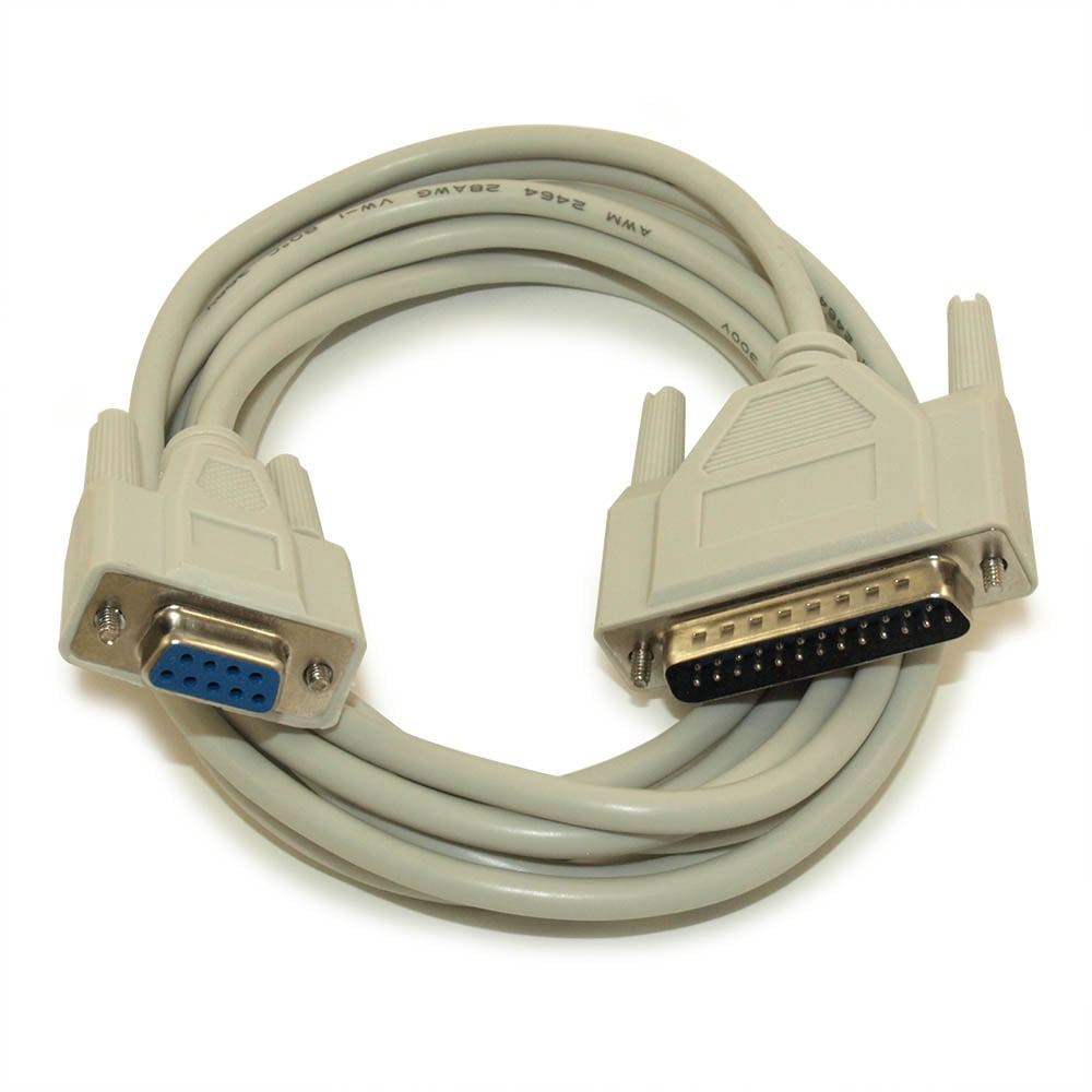 10ft Serial DB9 FEMALE to DB25 RS232 Male Cable: Electronics - Walmart.com