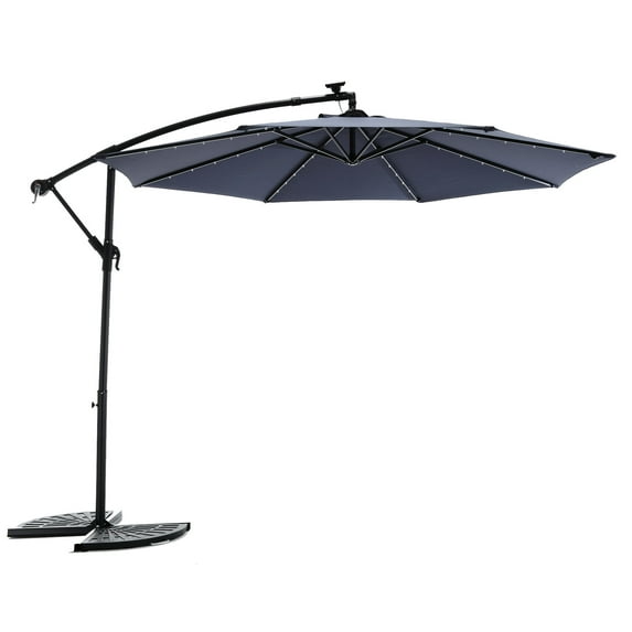 10ft Solar Umbrella | LED Lighting for Backyard Gatherings | Powder ...