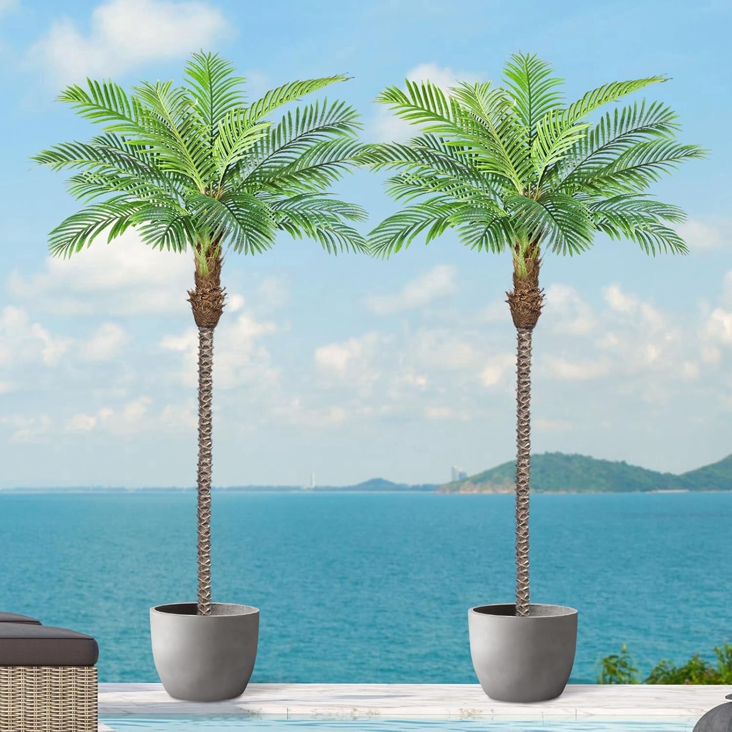 10ft Tall Artificial Phoenix Palm Tree for Outdoor Indoor Decor, Large ...