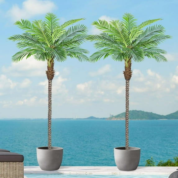 10ft Tall Artificial Phoenix Palm Tree for Outdoor Indoor Decor, Large ...