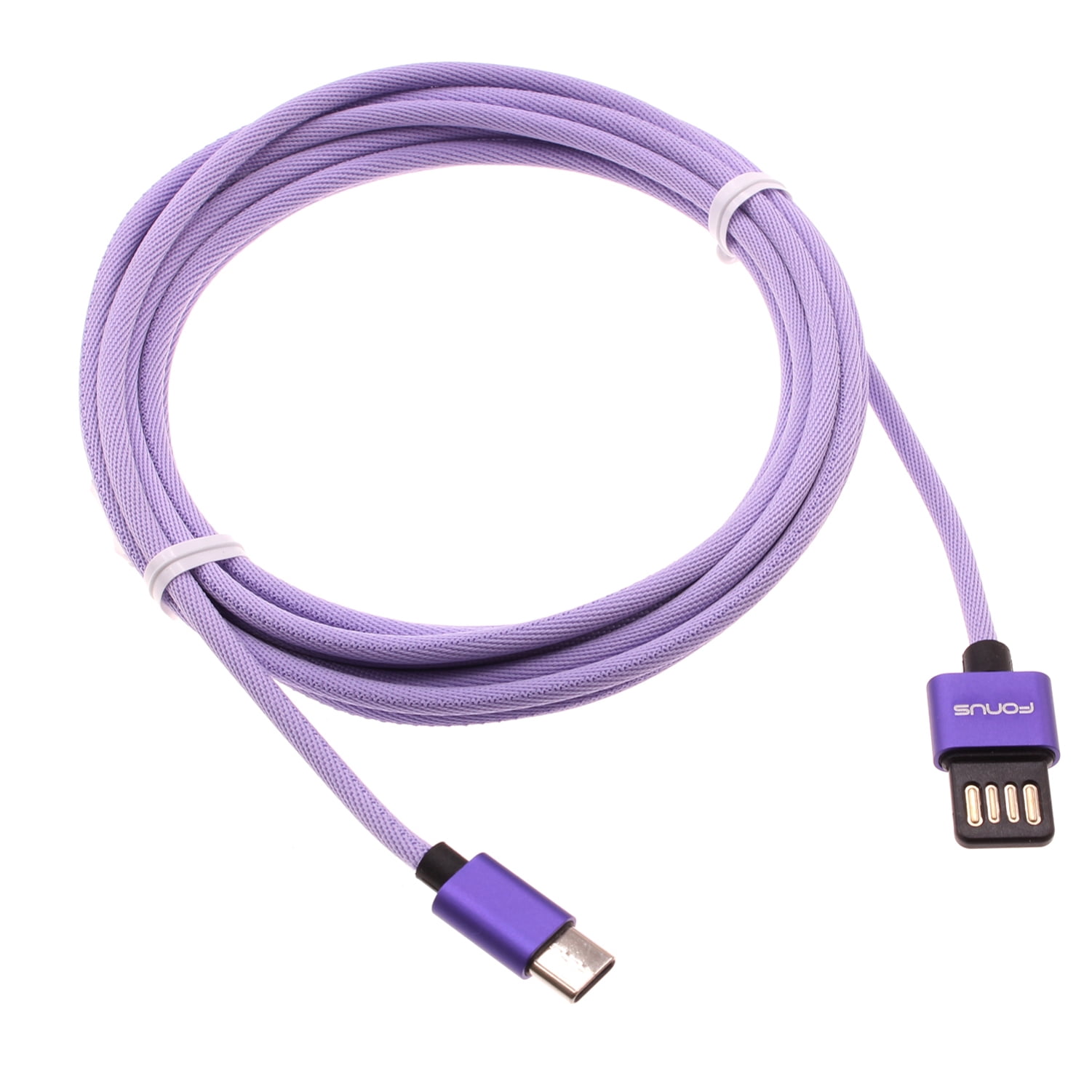 10ft USB-C Cable for OnePlus Nord N300/N20/10T 5G Phones - Purple Extra ...