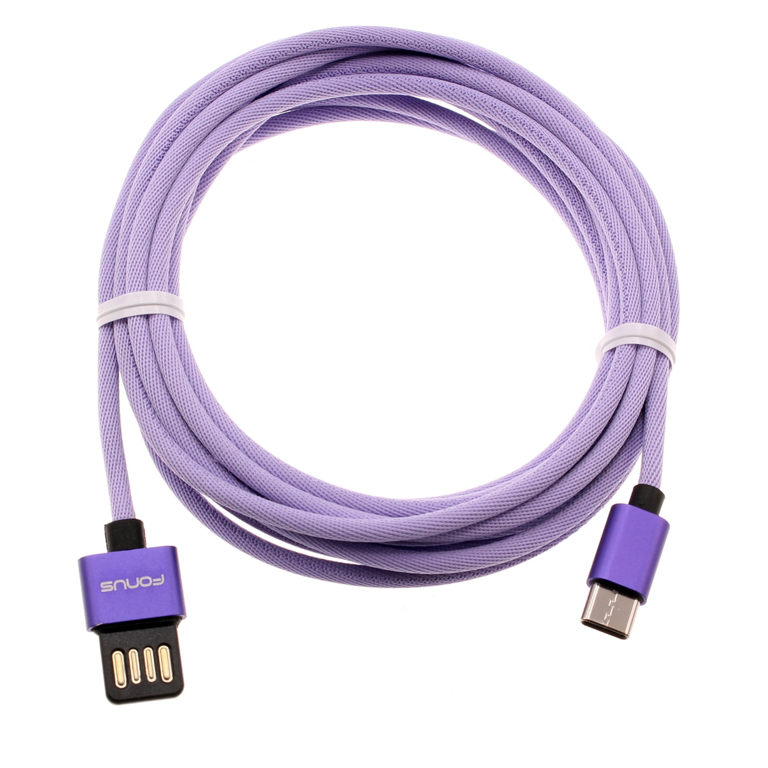 10ft USB-C Cable for T-Mobile REVVL 6/6 Pro 6X/6X Pro - Purple Extra ...