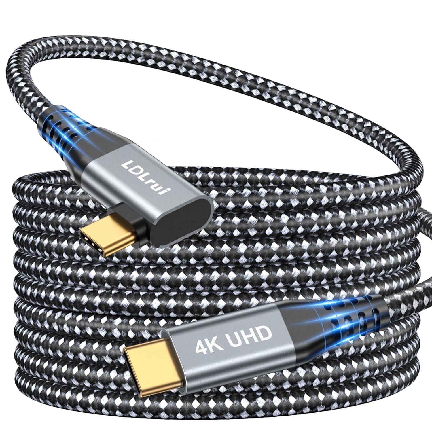 10ft USB-C to USB-C 3.2 Gen 2×2 Cable, 90 Degree High-Speed 20Gbps Data ...