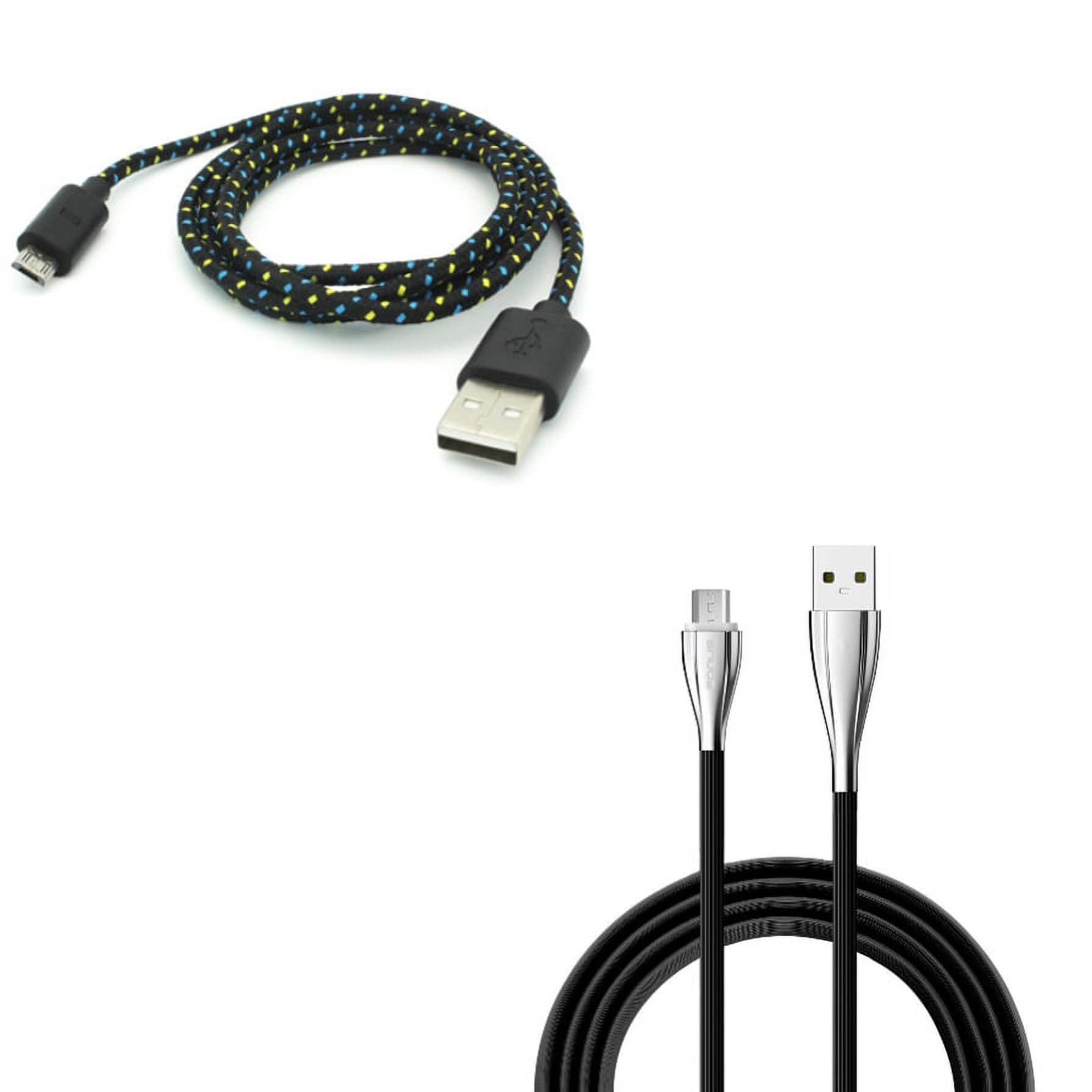 10ft USB Cable Charger Cord w 6ft USB Cable MicroUSB Power Wire V9A for ...