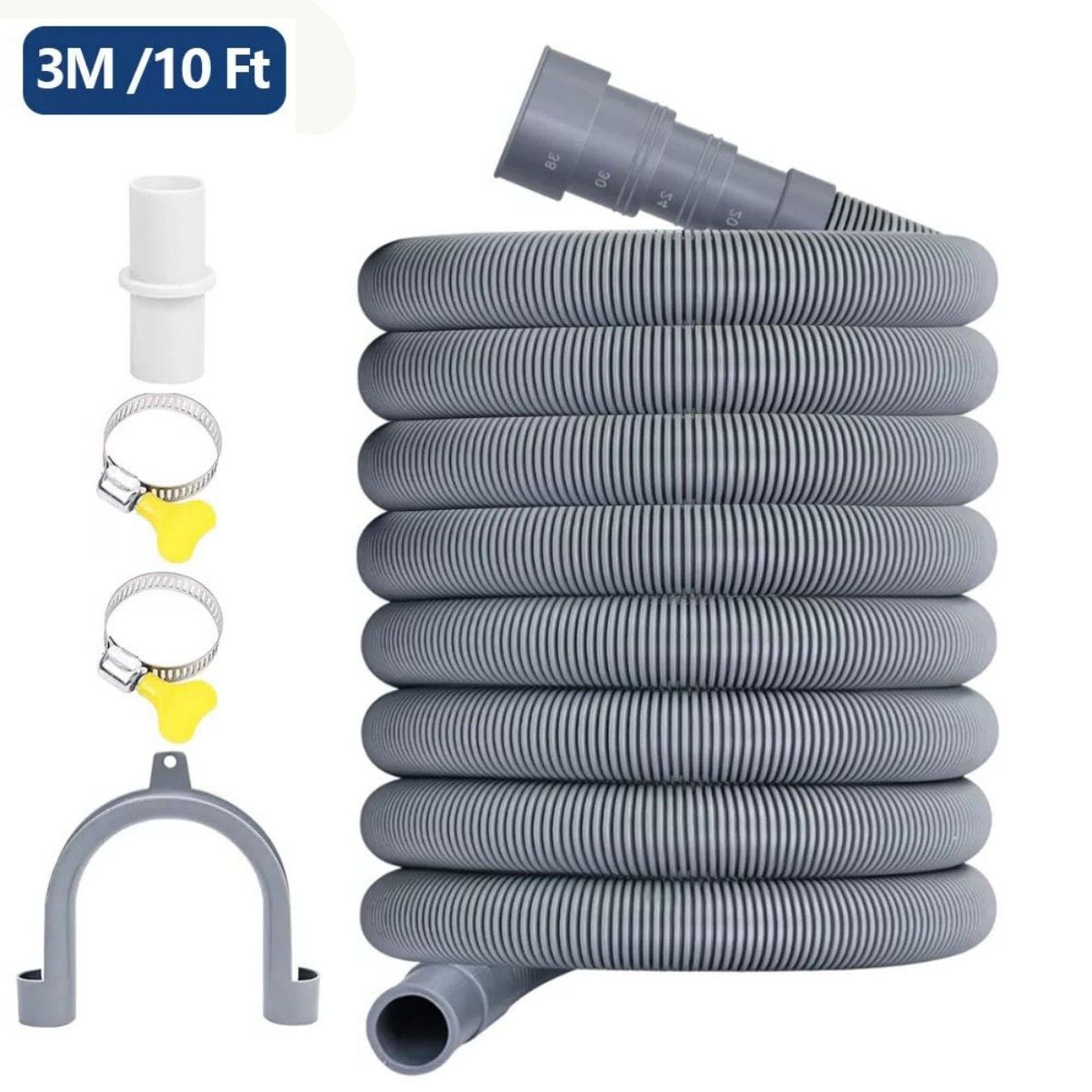 10ft Washing Machine Drain Hose Kit Universal Corrugated Discharge ...