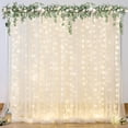 10ft X Champagne Tulledrop Curtain With Lights String For Parties ...