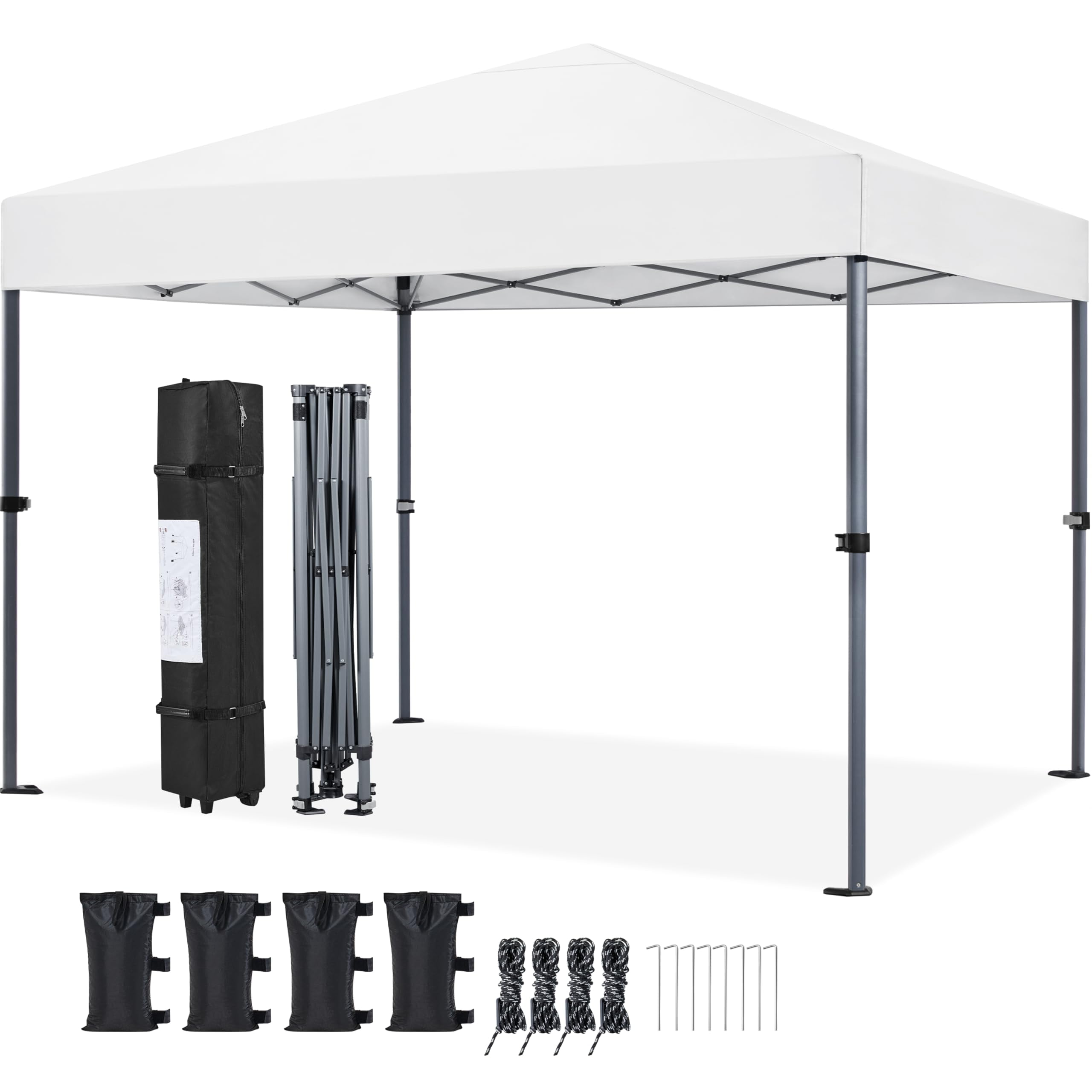 10ft x 10ft Pop Up Canopy Tent for Outdoor Events, Instant Setup ...