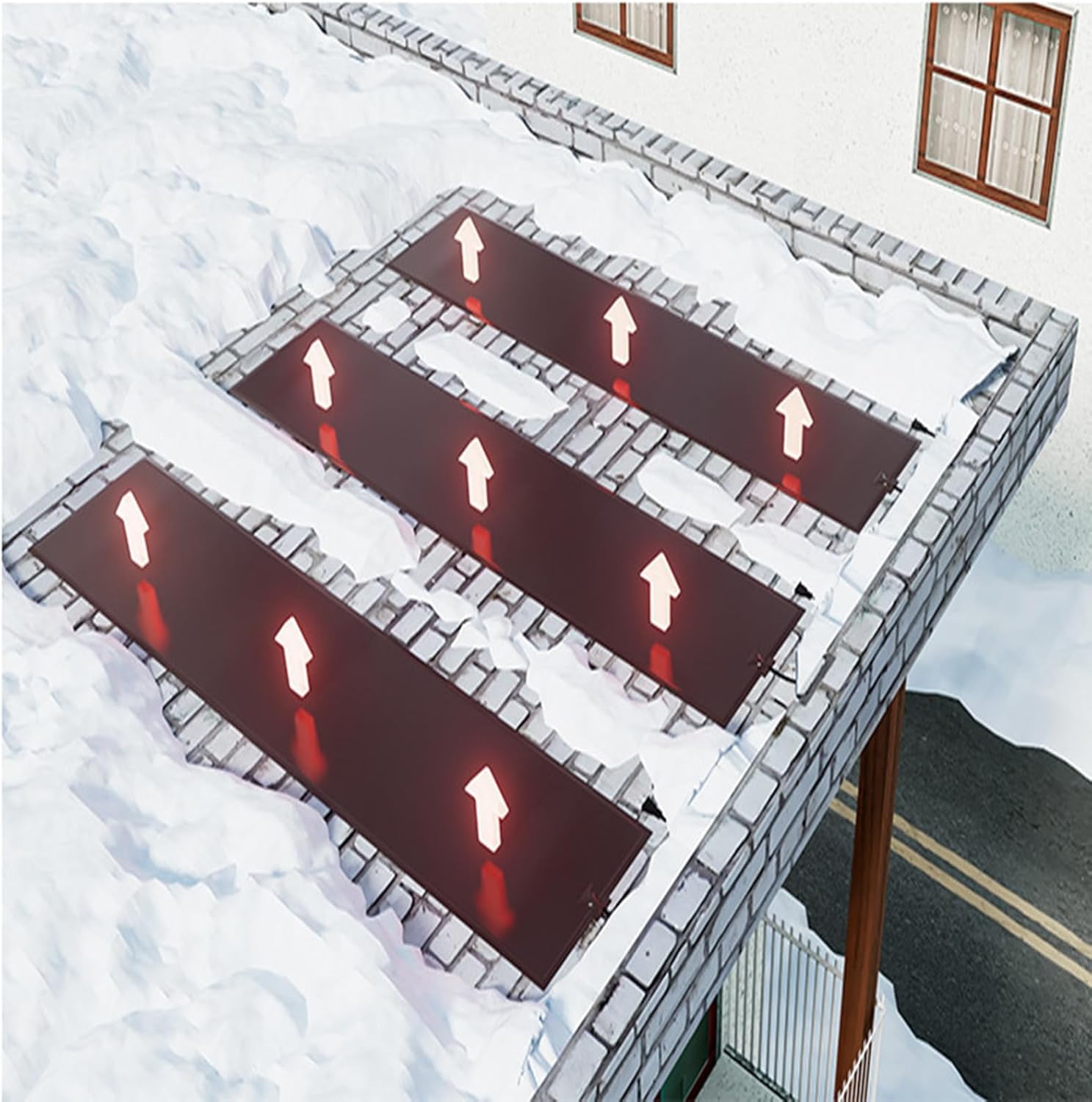 10ft x 13in Heated Snow Melting Mats, Heated Outdoor Mats for Walkways ...