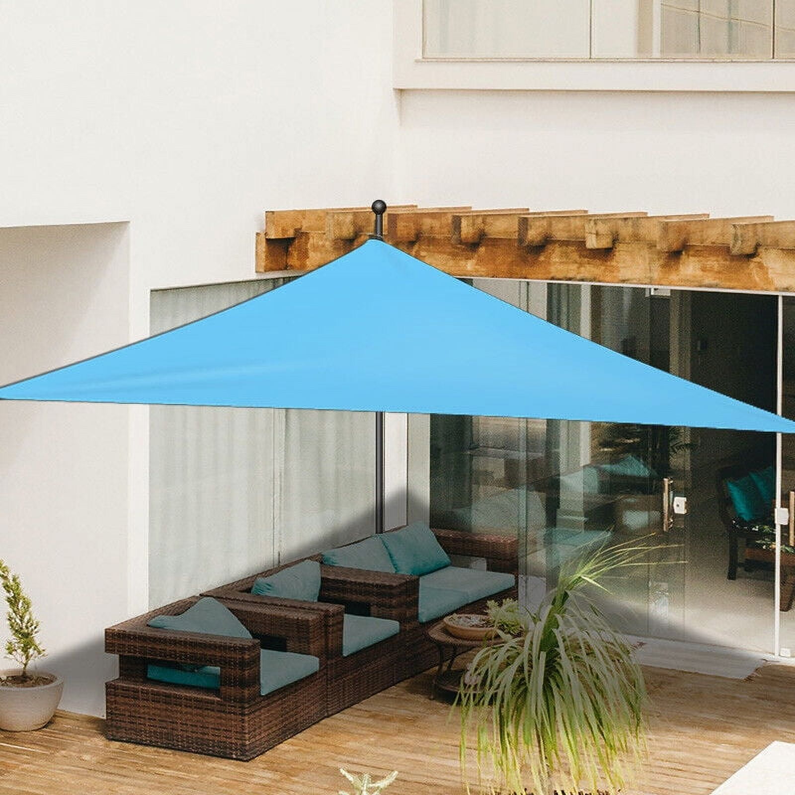 MDHAND 9.8 ft x 9.8 ft x 9.8 ft Blue Triangle Canopy Shade Sail ...