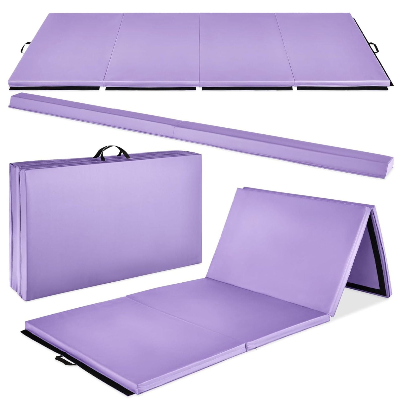 10ftx4ftx2in Folding Gym Mat 4-Panel Exercise Gymnastics Aerobics ...