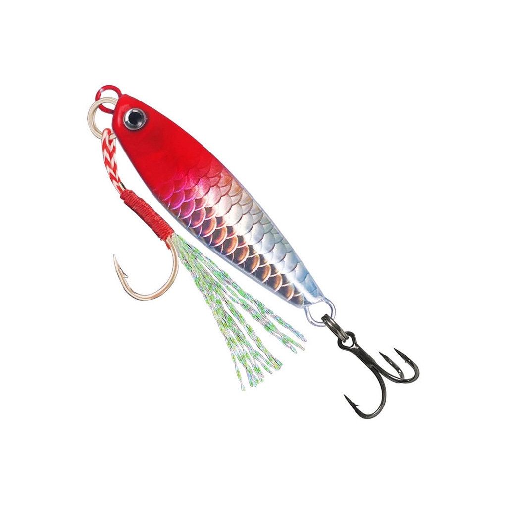 10g/20g Casting Jigs Sinking Spinnerbait Metal Spoon Lures with Treble ...