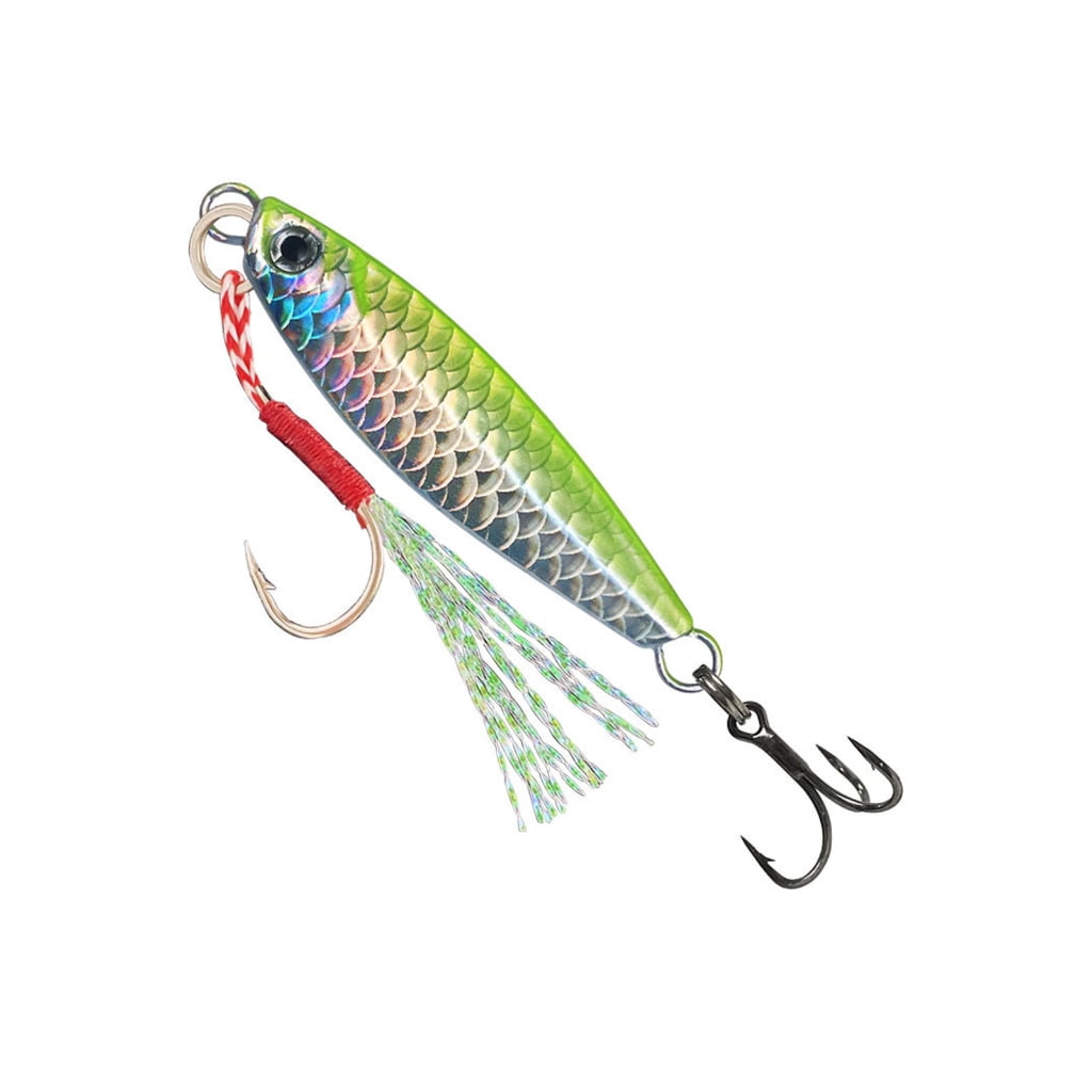 10g/20g Casting Jigs Sinking Spinnerbait Metal Spoon Lures with Treble ...